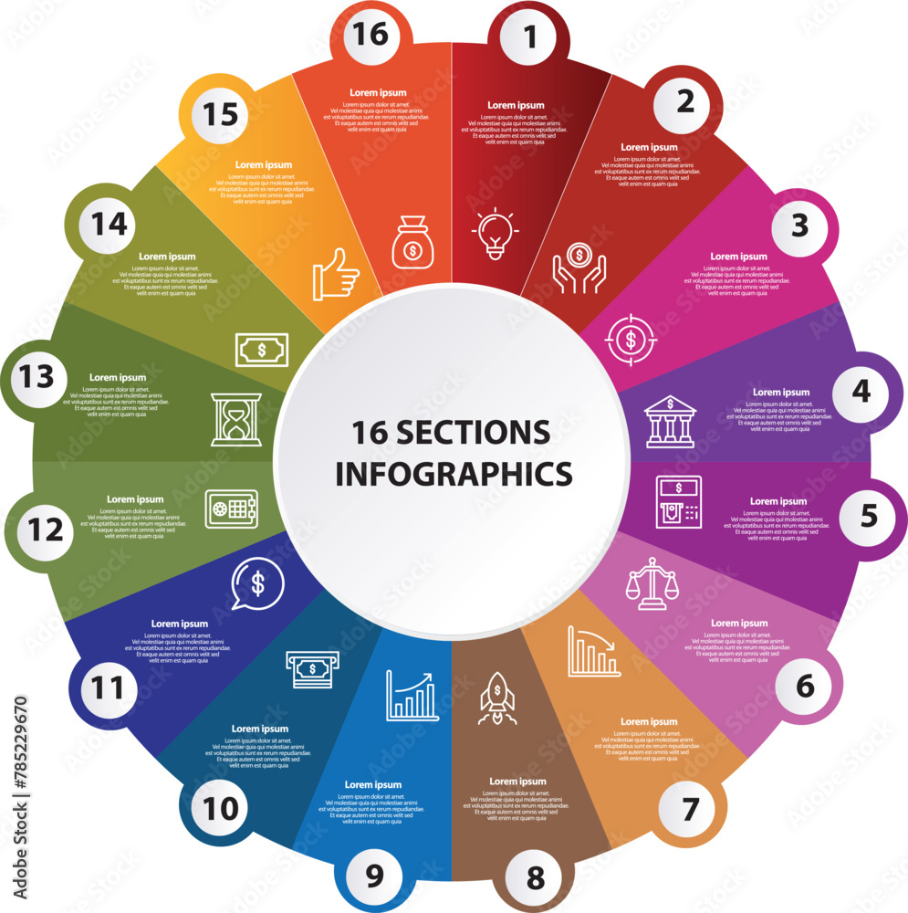 Collection Of Vector Circle Chart Infographic Templates For