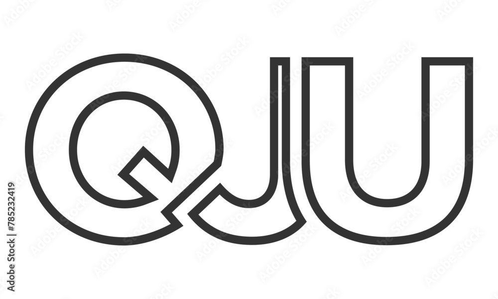 QJU logo design template with strong and modern bold text. Initial ...