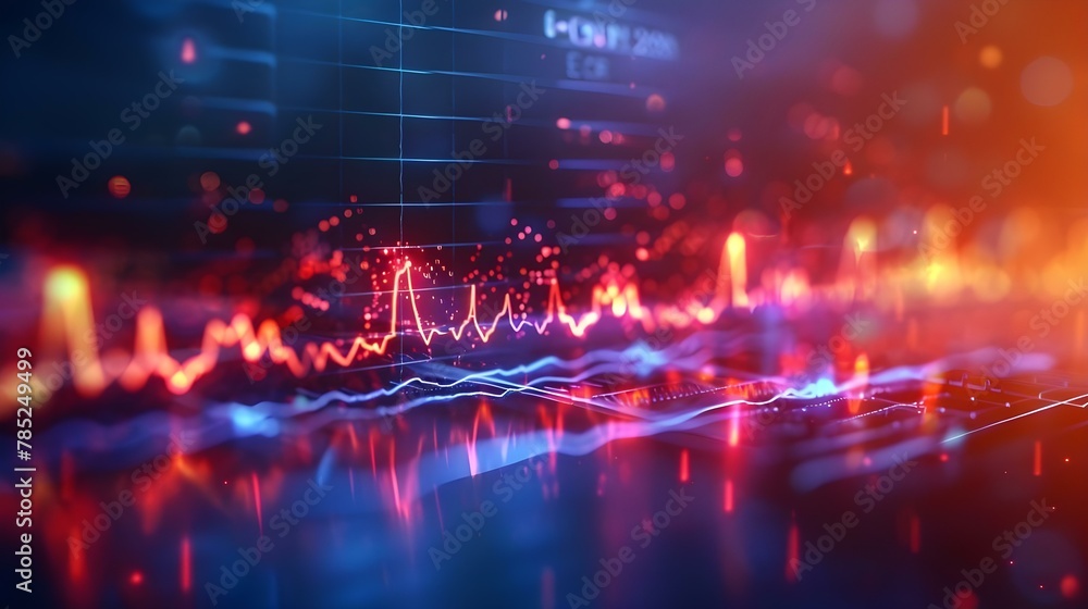 Heartbeat Rhythm: Digital ECG Waveform in Vivid Detail. Concept ...
