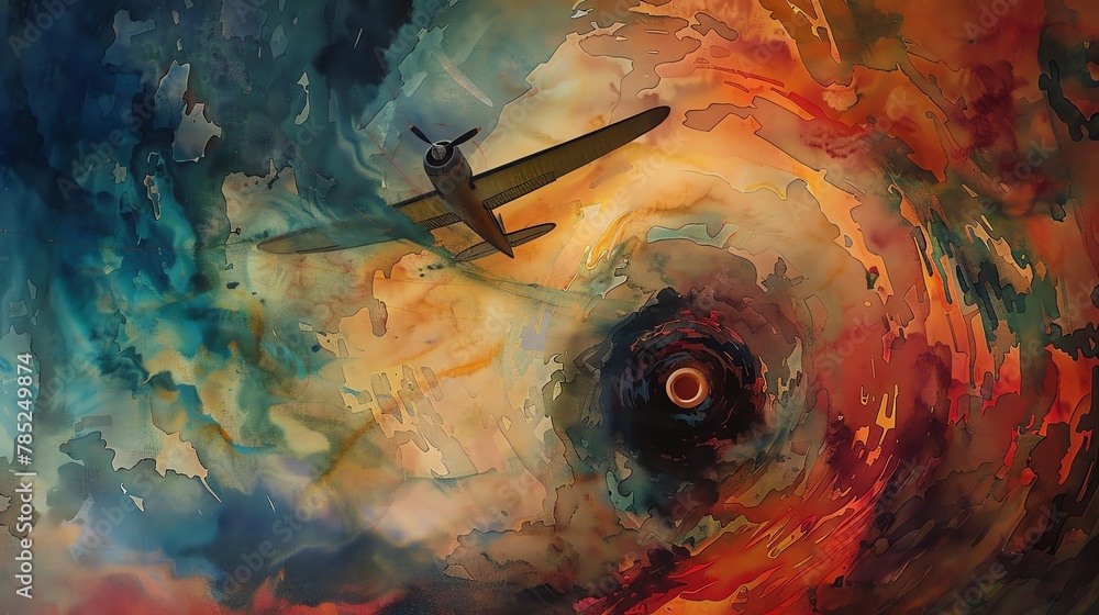 Illustrate Amelia Earharts final flight with a hauntingly beautiful ...