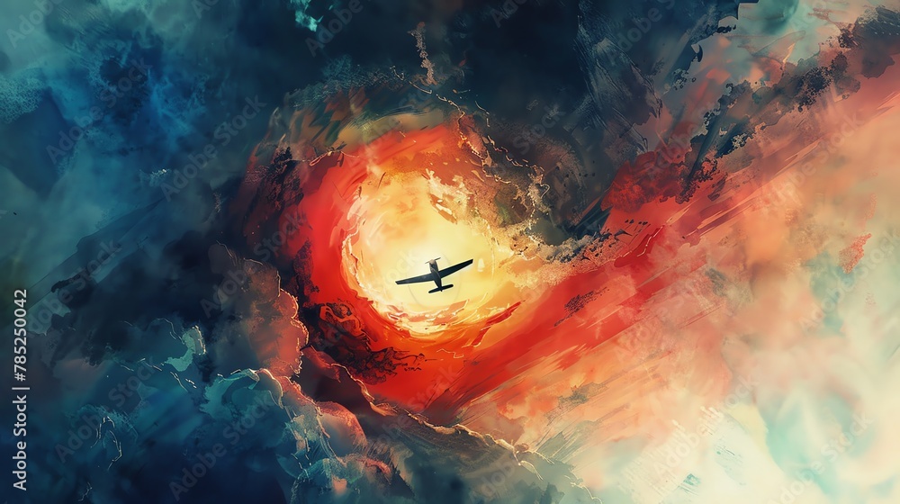 Illustrate Amelia Earharts final flight with a hauntingly beautiful ...