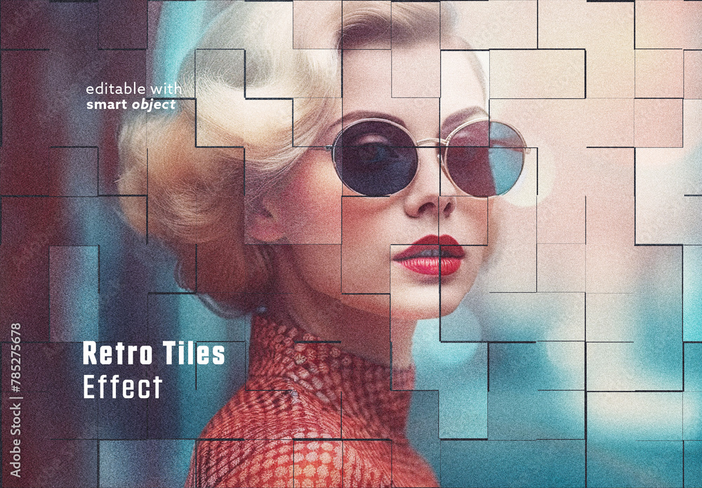Retro Tiles Effect Stock Template | Adobe Stock