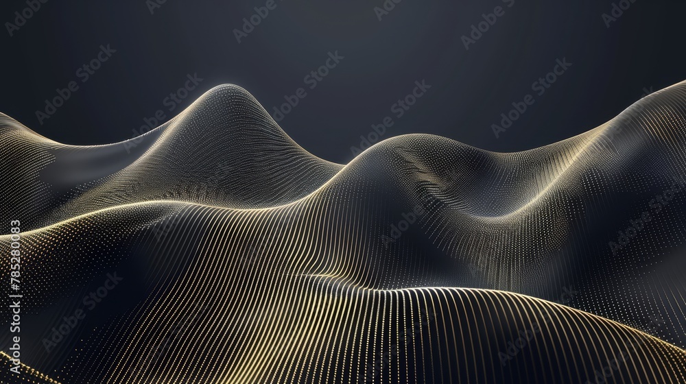 Dark background with wavy lines and text insertion area in the center ...