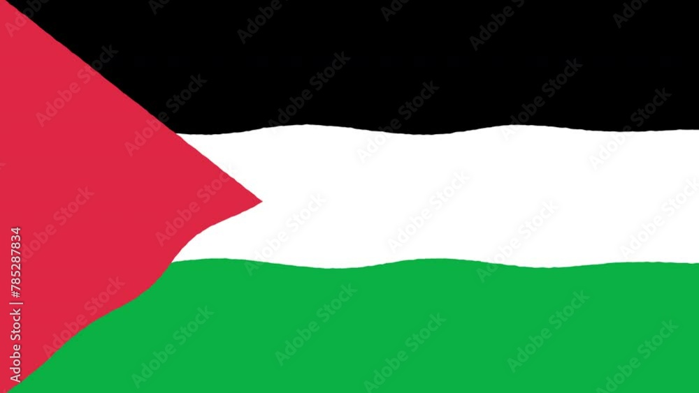 Stylized Cartoon Waving Flag of Palestine, Animated Background in Hand ...