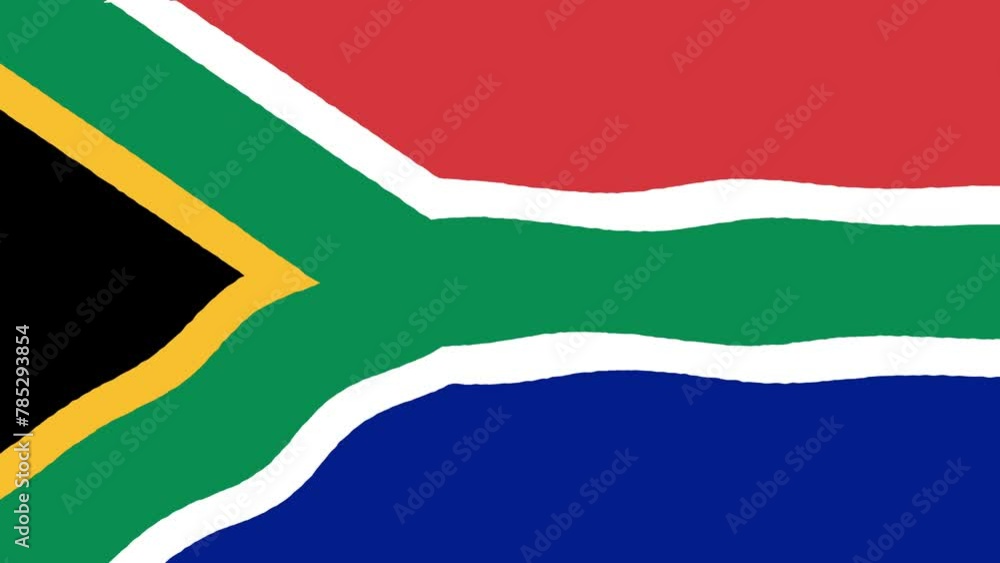 Stylized Cartoon Waving Flag of South Africa, Animated Background in ...
