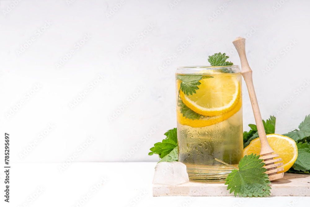 Nettle Tea cold plant drink, iced tea or lemonade. Organic natural ...