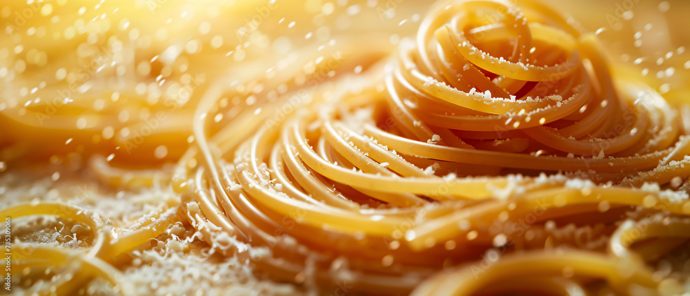 Spaghetti that acts as a portal to an unreal dimension, each strand ...
