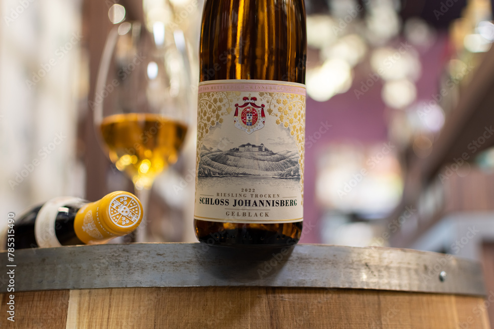 Bottles of German white wine Schloss Johannisberger RIESLING TROCKEN ...