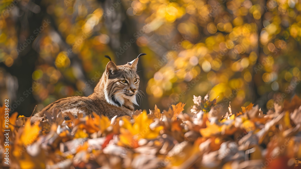 Bobcat: A bobcat stalking its prey, captured using a camouflage ...