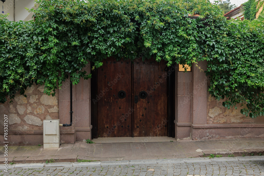 Doors and arches, stone and metal gates on the streets of Turkish ...