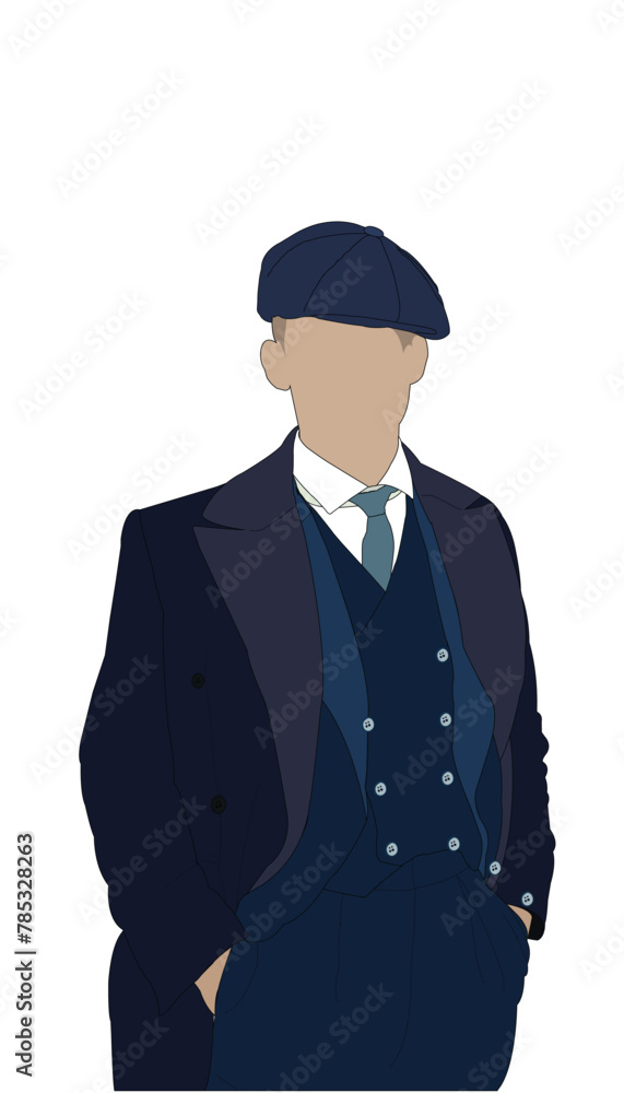 Handsome Man in western Dress Sketch or Drawing Stock Vector | Adobe Stock