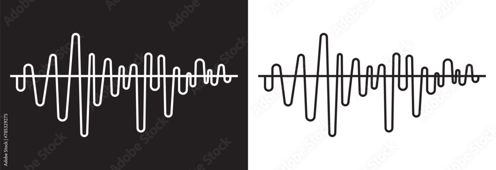 sound icon set. digital recorder voice audio wave vector symbol ...
