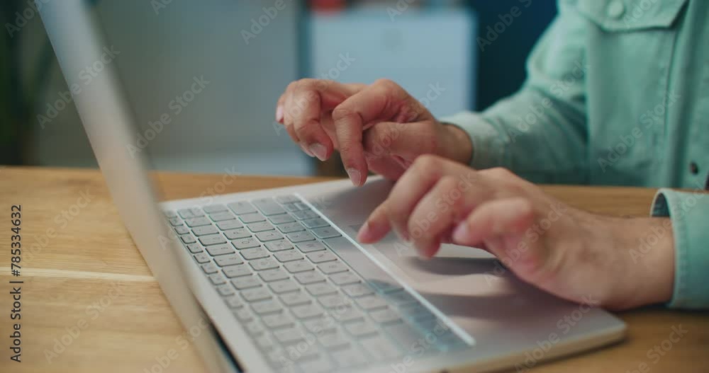 Close up view of male hands taping buttons on keyboard. Close up shot ...