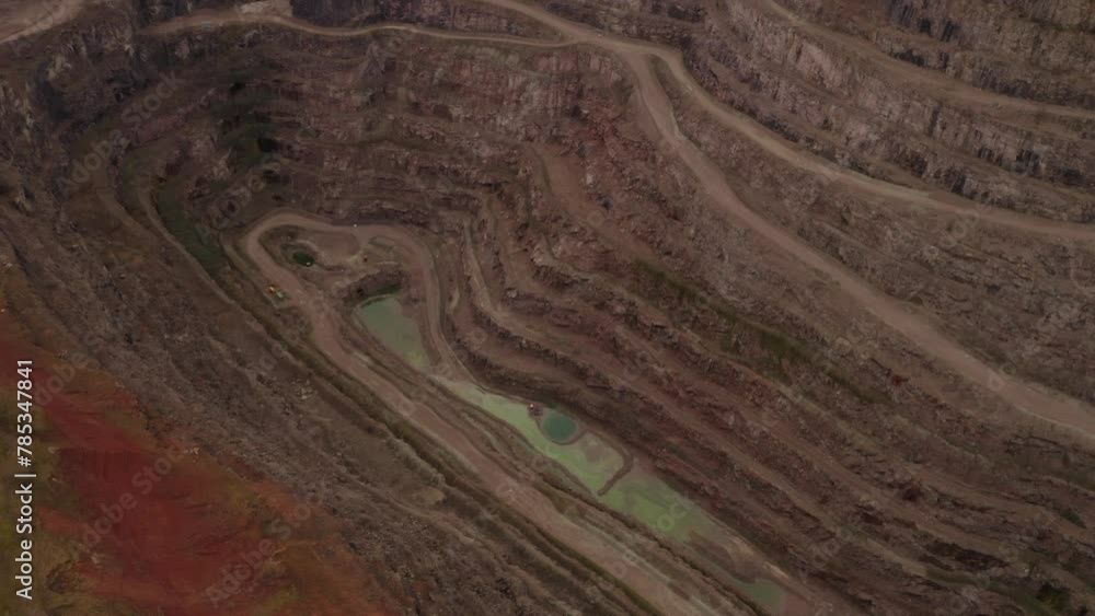 Video Stock Aerial circular slow motion fly over shot over Aggregates ...