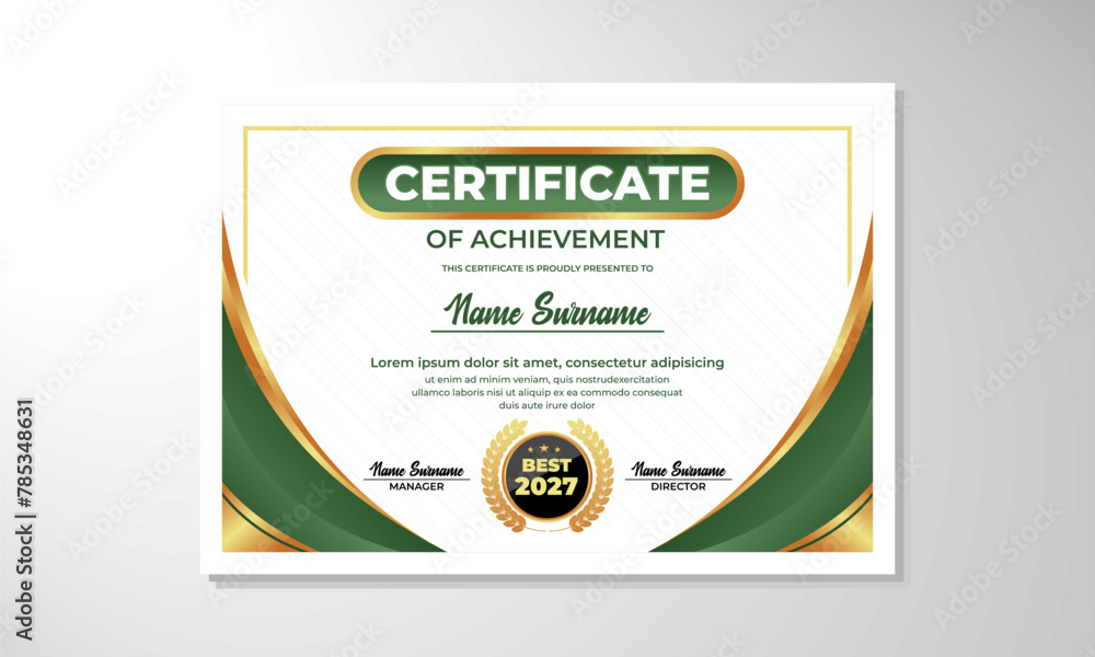 elegant gradient certificate design template Stock Vector | Adobe Stock