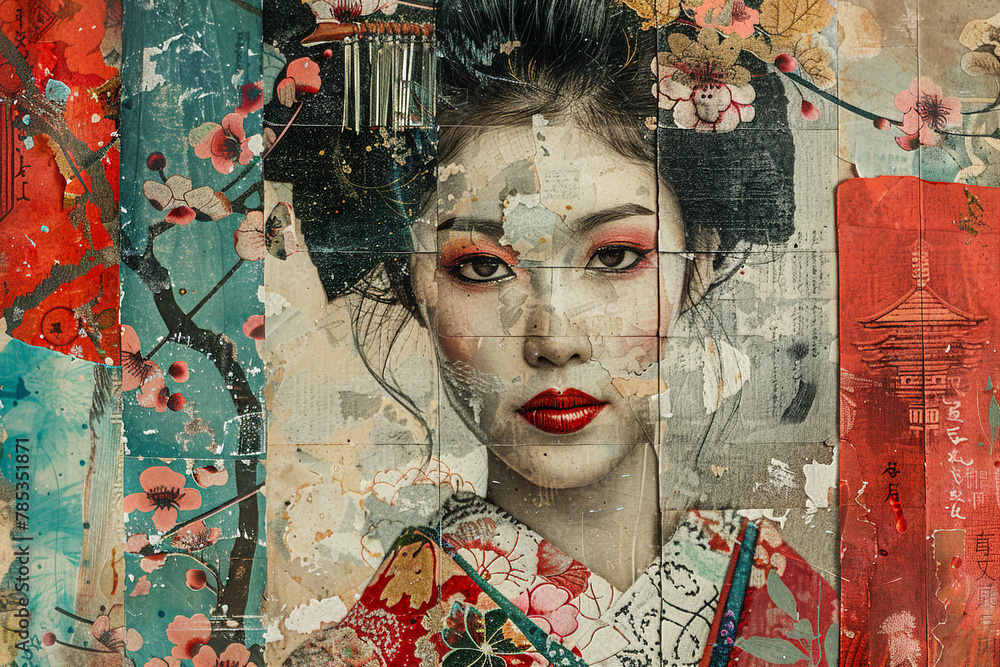 Collage of different images made by Generative AI technology pop trend ...