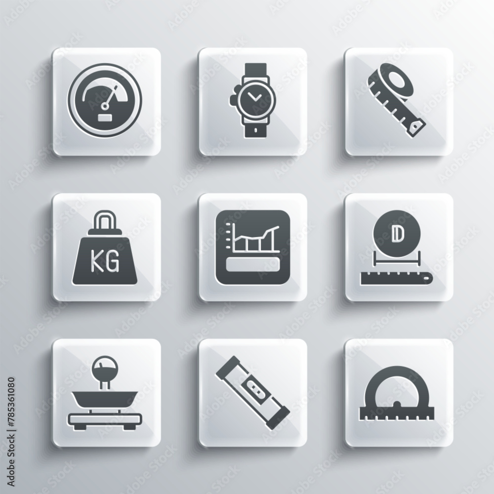 Set Construction bubble level, Protractor, Diameter, Graph, schedule ...