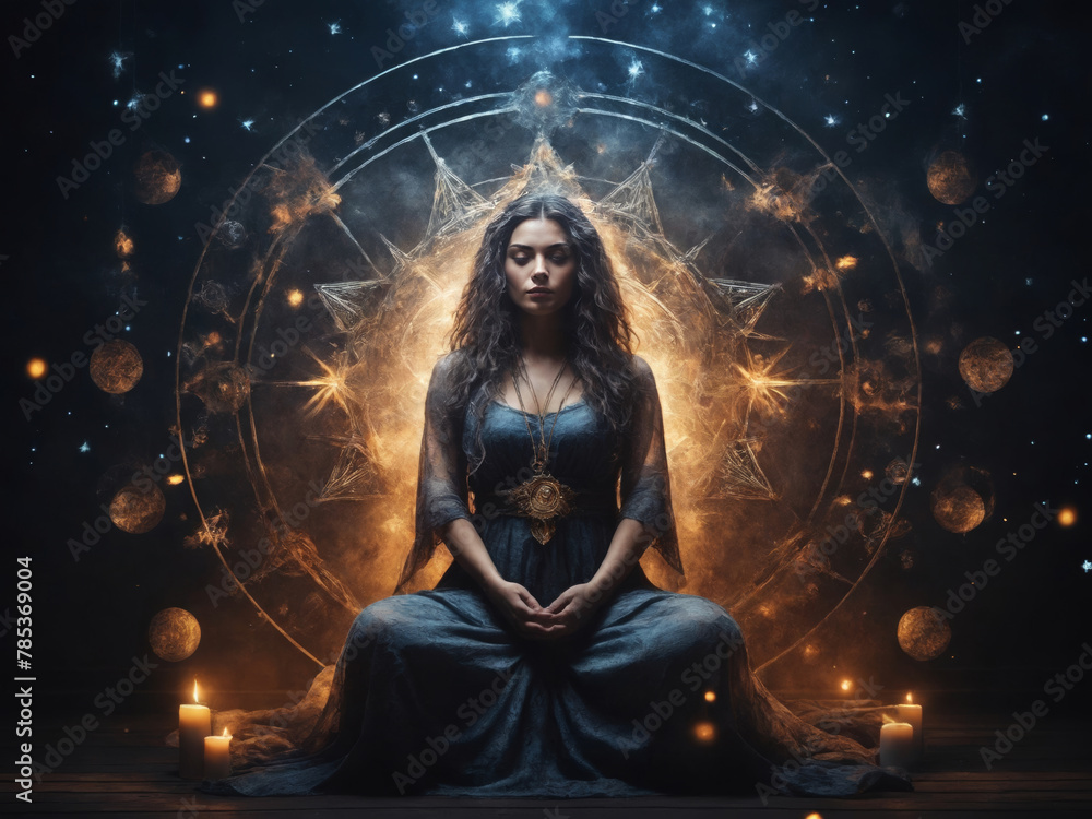 Mystic art inspired by astrology and esoteric symbolism Stock Photo ...