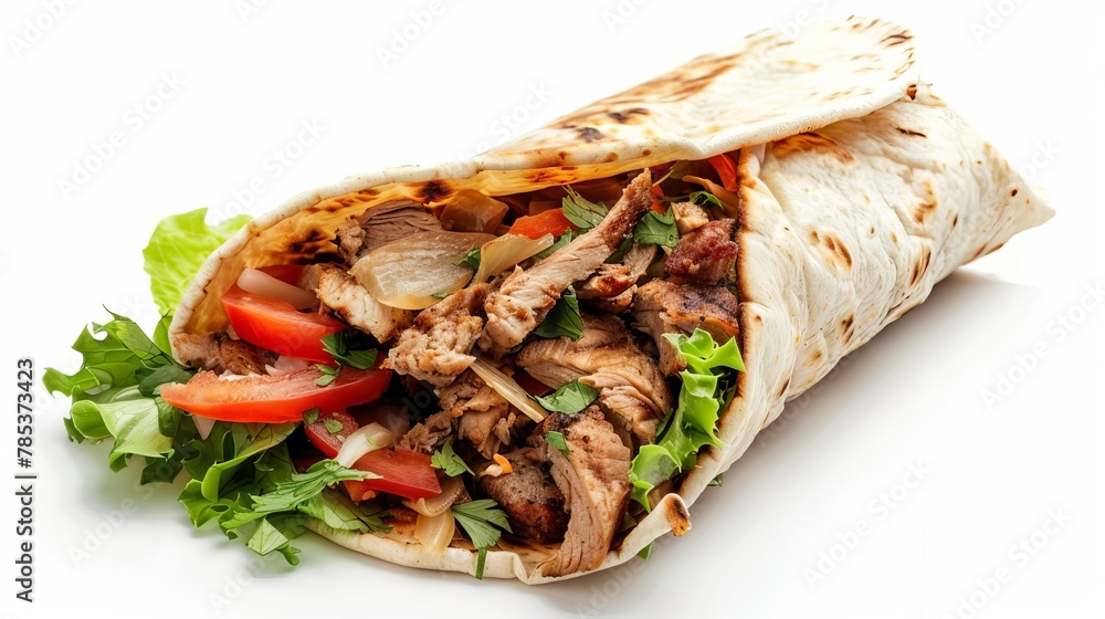 delicious shawarma cut out on blank background middle eastern food ...