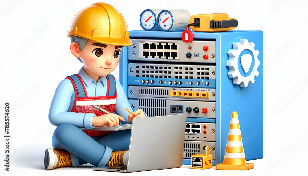 3D Icon: Network Engineering - Configuring Robust Network System for ... 3D Icon: Network Engineering - Configuring Robust Network System for ...