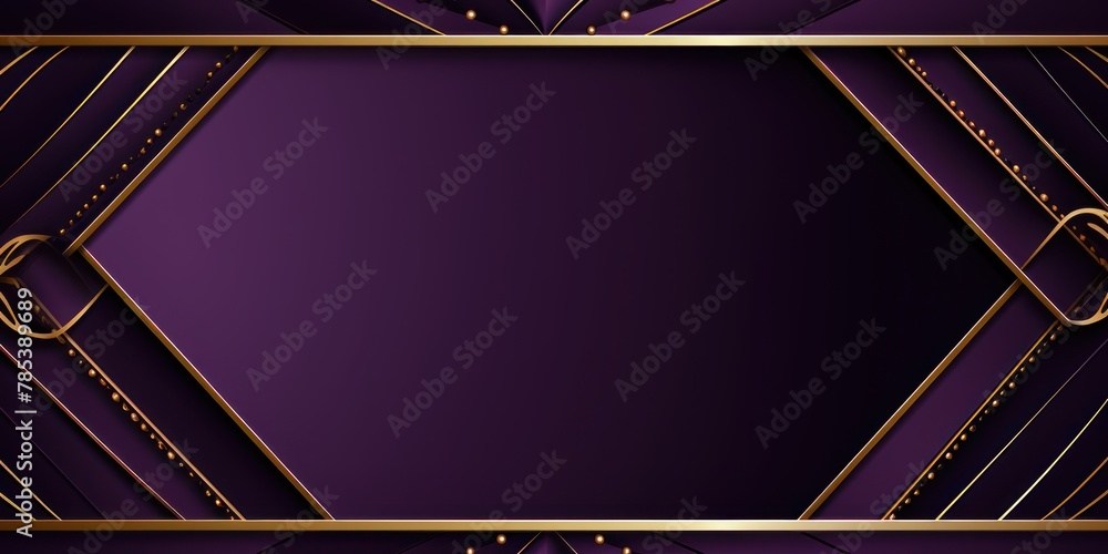 Purple velvet background with golden frame, luxury and elegant template ...