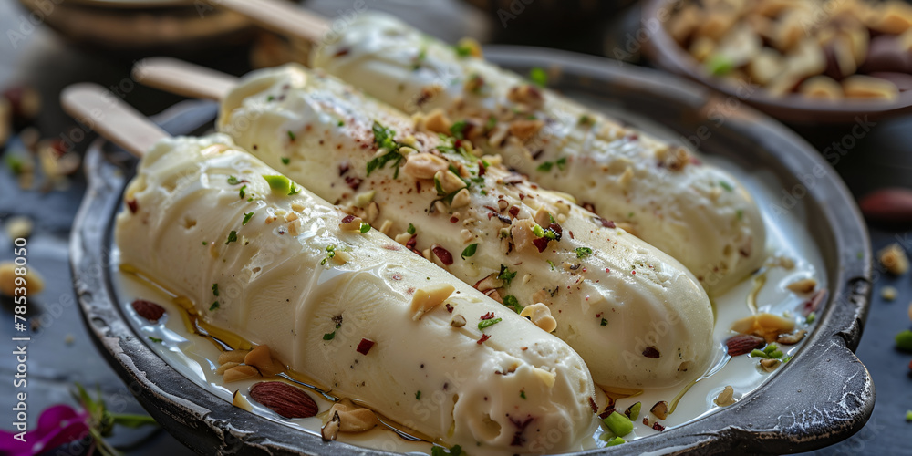 Indian Almond Kulfi Ice Cream Stock Illustration | Adobe Stock