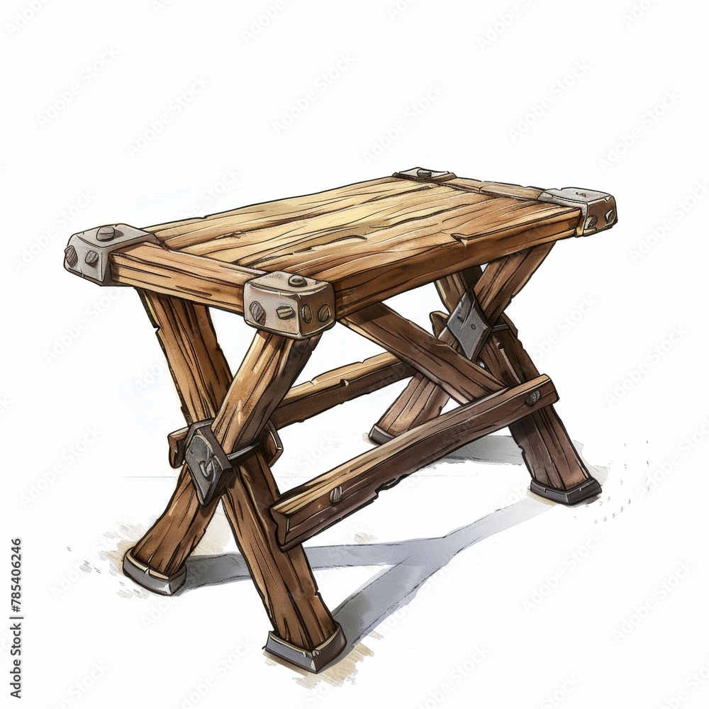 2D video game asset, Table. Single object, white background Stock ...