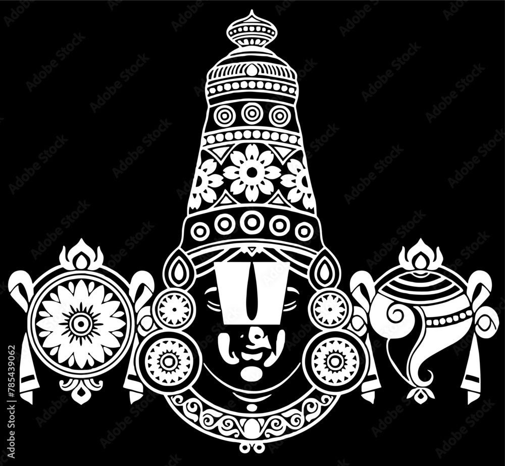 Vecteur Stock Vector illustration of Lord Tirupathi Balaji or ...