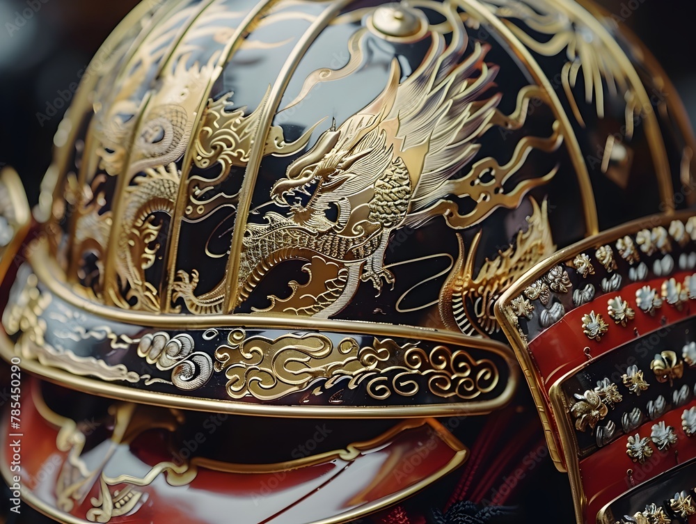 Exquisite Samurai Helmet with Legendary Dragon and Phoenix Motifs ...