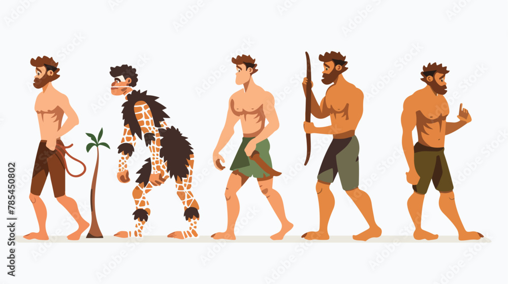 Human evolution stages Australopithecus Homo Habilis vector de Stock ...