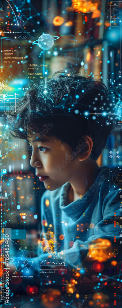 Craft a dynamic collage symbolizing the journey of virtual learning ...