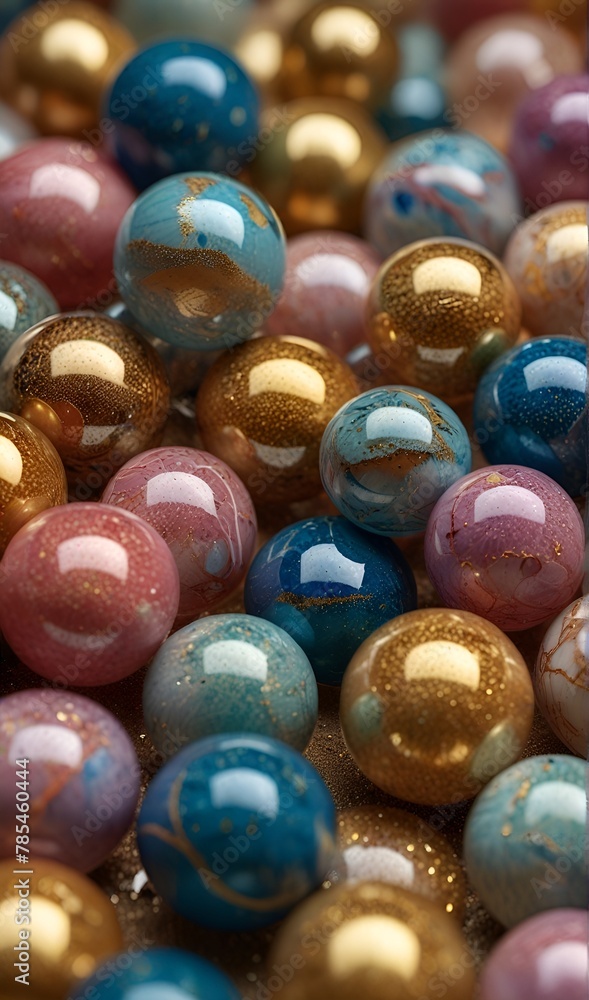AI art featuring multicoloured shining pearls. This seamless decorative ...