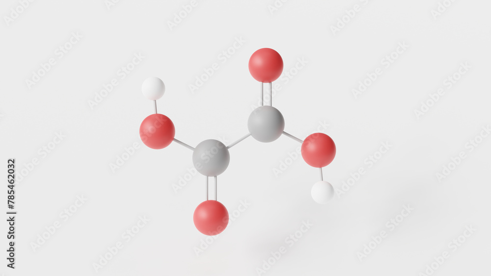 oxalic acid molecule 3d, molecular structure, ball and stick model ...