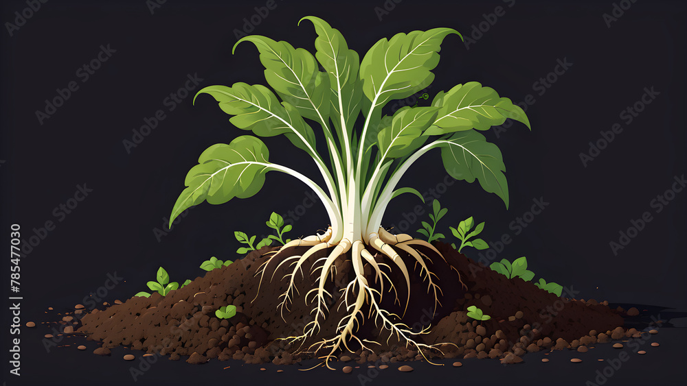 plant growing in soil. minimalistic simple flat vector cartoon-style ...