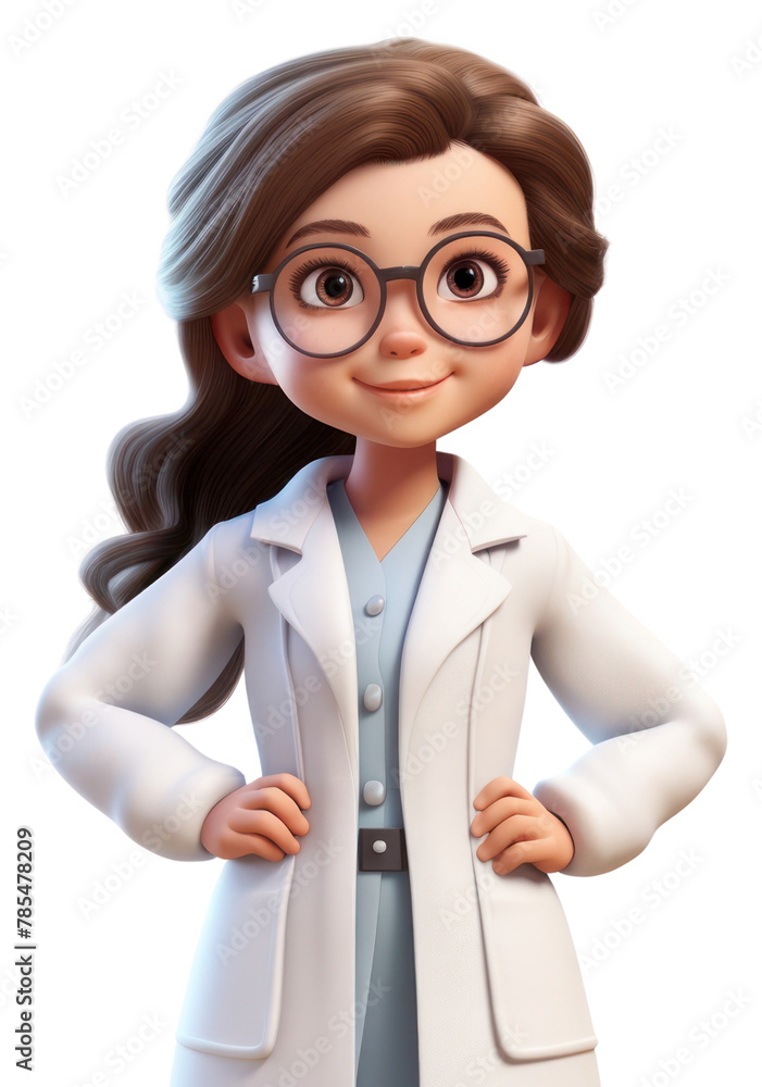 PNG Young girl in lab coat cartoon adult white background Stock ...