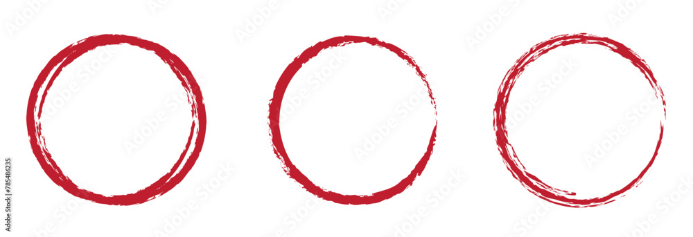 Red circle line hand drawn. Highlight the hand drawing circle isolated ...