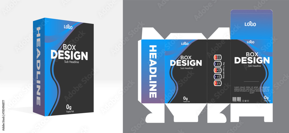 product packaging design template with 3d mockup example. Healthy ...