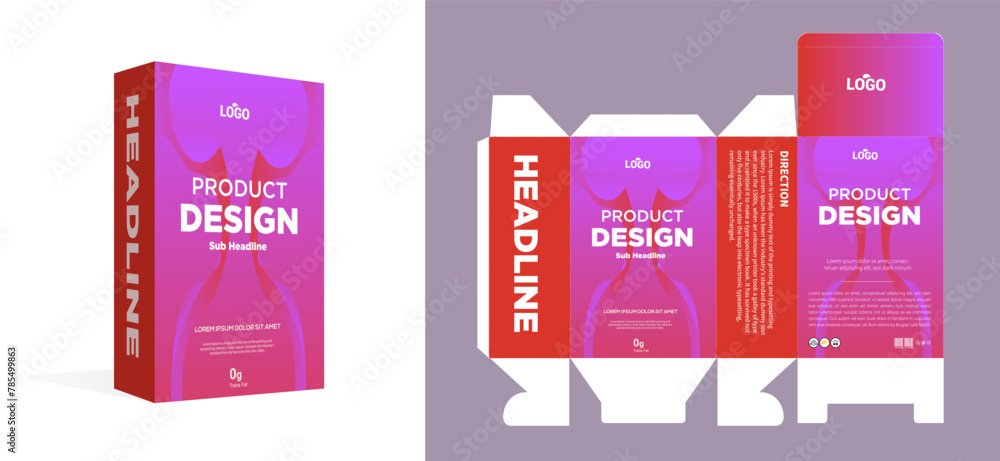 product packaging design template with 3d mockup example. Healthy ...