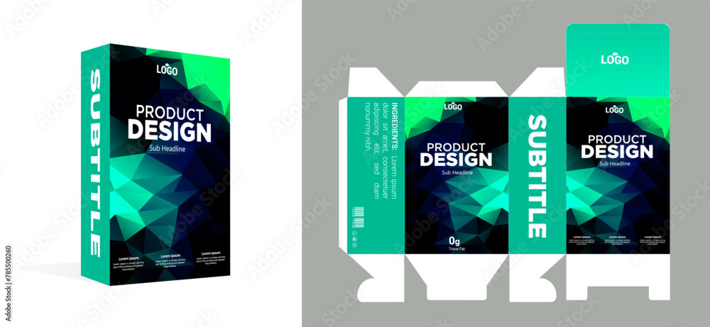 product packaging design template with 3d mockup example. Healthy ...