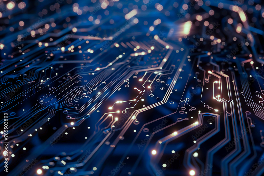 Futuristic abstract hi-tech background in Blue and Indigo with ...