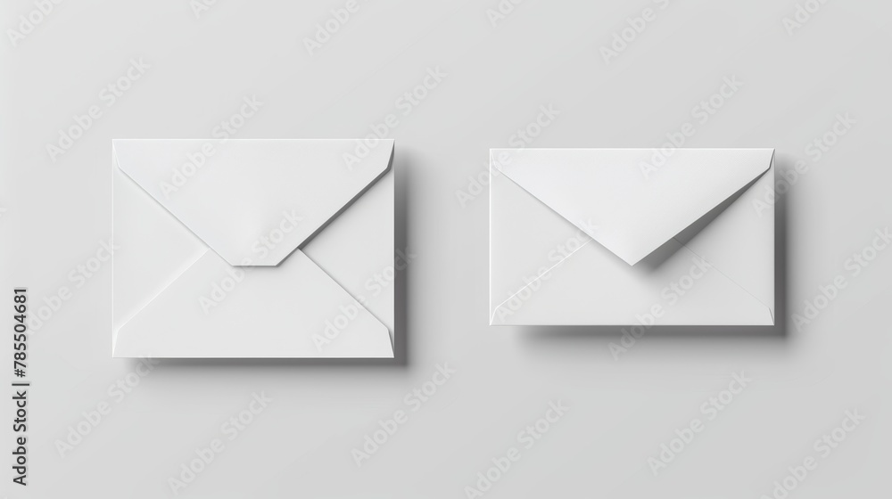 Binder envelope DL and square template. Modern realistic mockup of ...