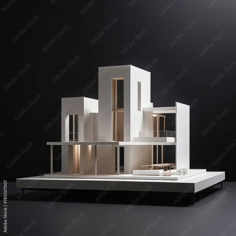 Minimalist Architecture design scale model mockup with simple ...
