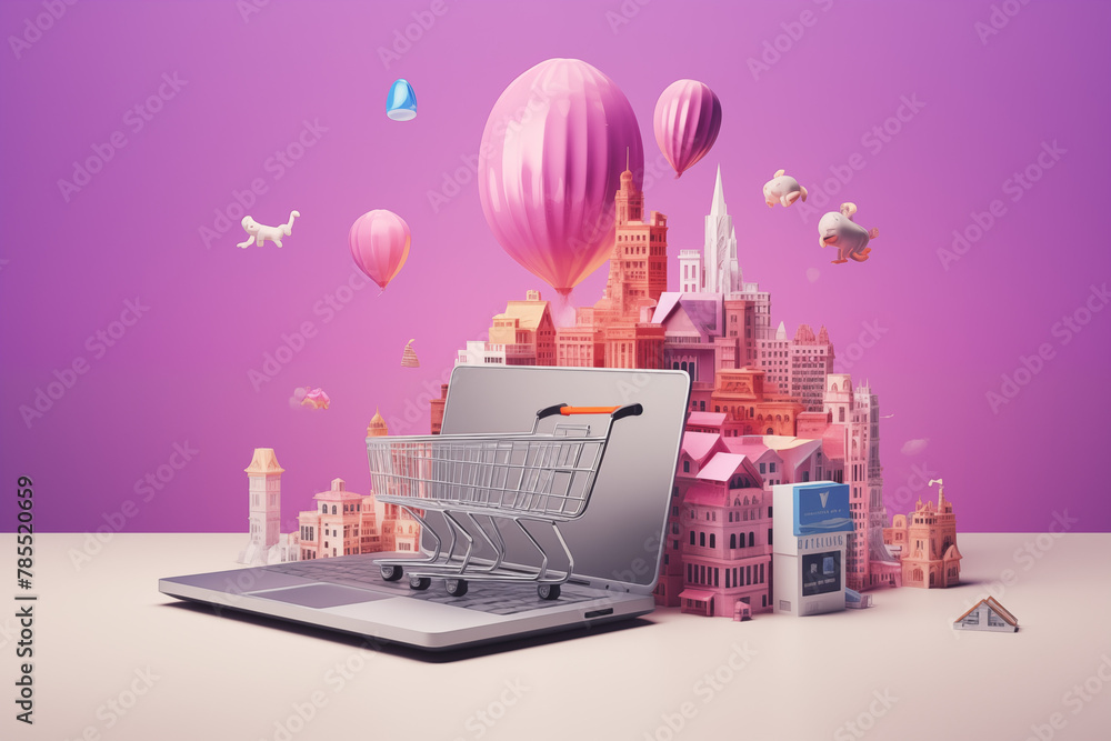 an online shopping promotion concept highlighting the latest tech ...