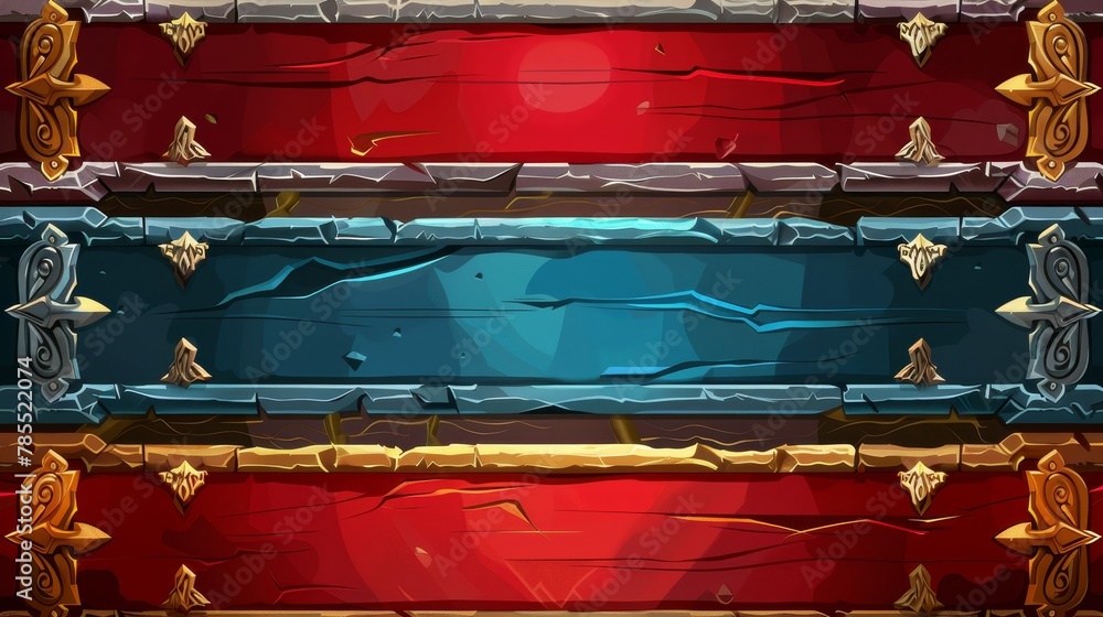 An Illustration For 2d Game Interface Frames Gold Silver Copper