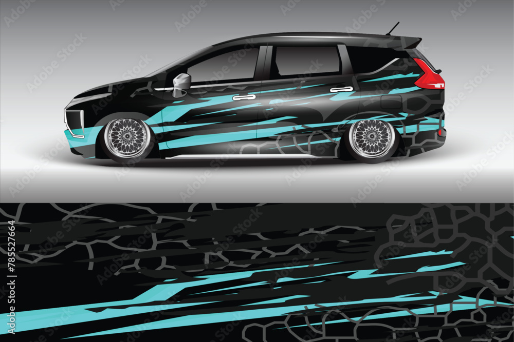 Car side tape sticker design. Grunge auto vinyl sticker template ...