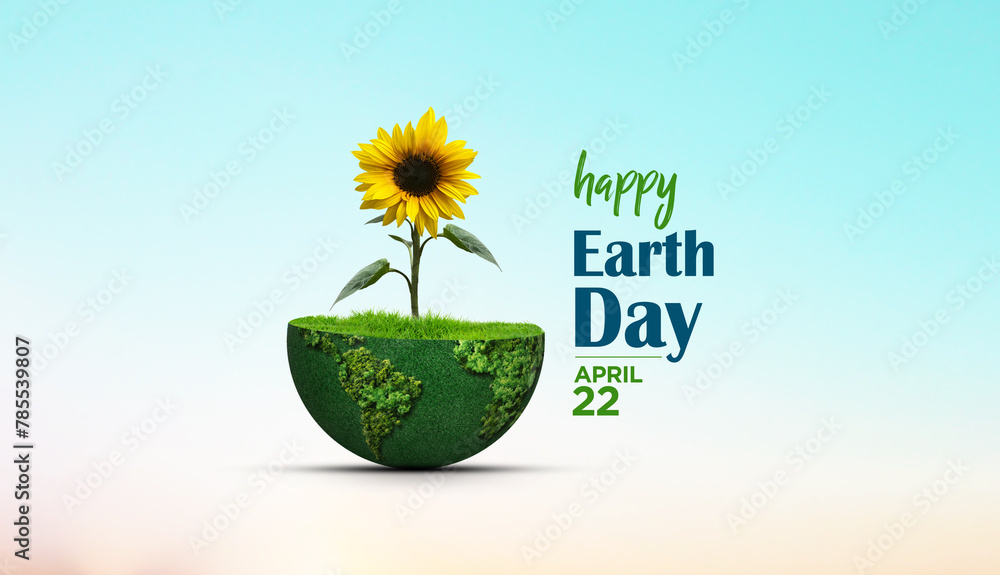 Planet vs. Plastics , Earth day 2024 concept 3d tree background. Ecology concept. Design with ...