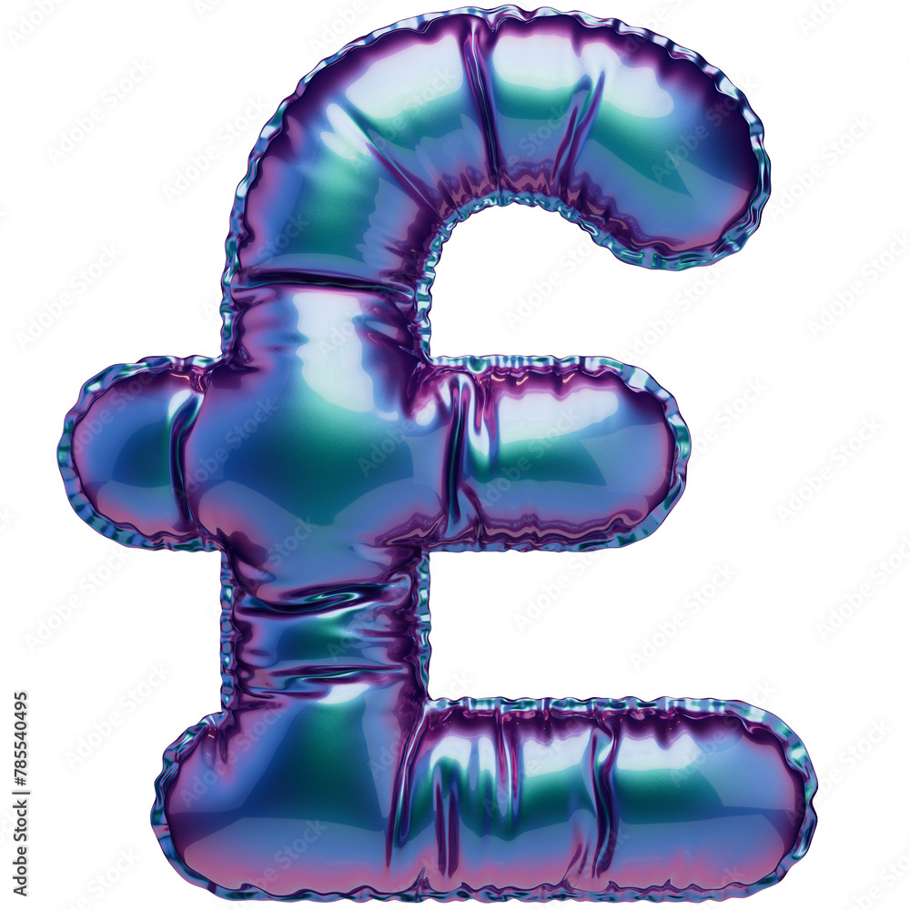 GBP. Blue pound icon. British pound sign in the shape of a balloon ...