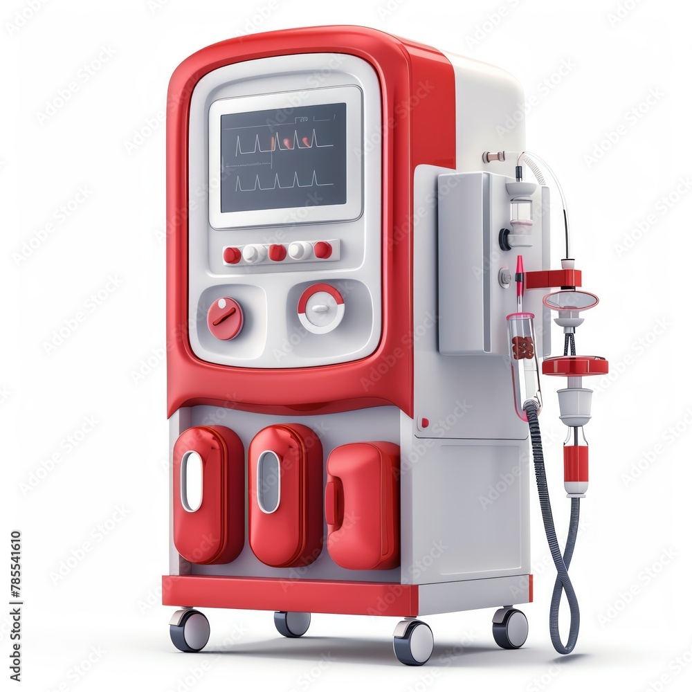 3D icon of a dialysis machine, lifesaving renal care, realistic ...