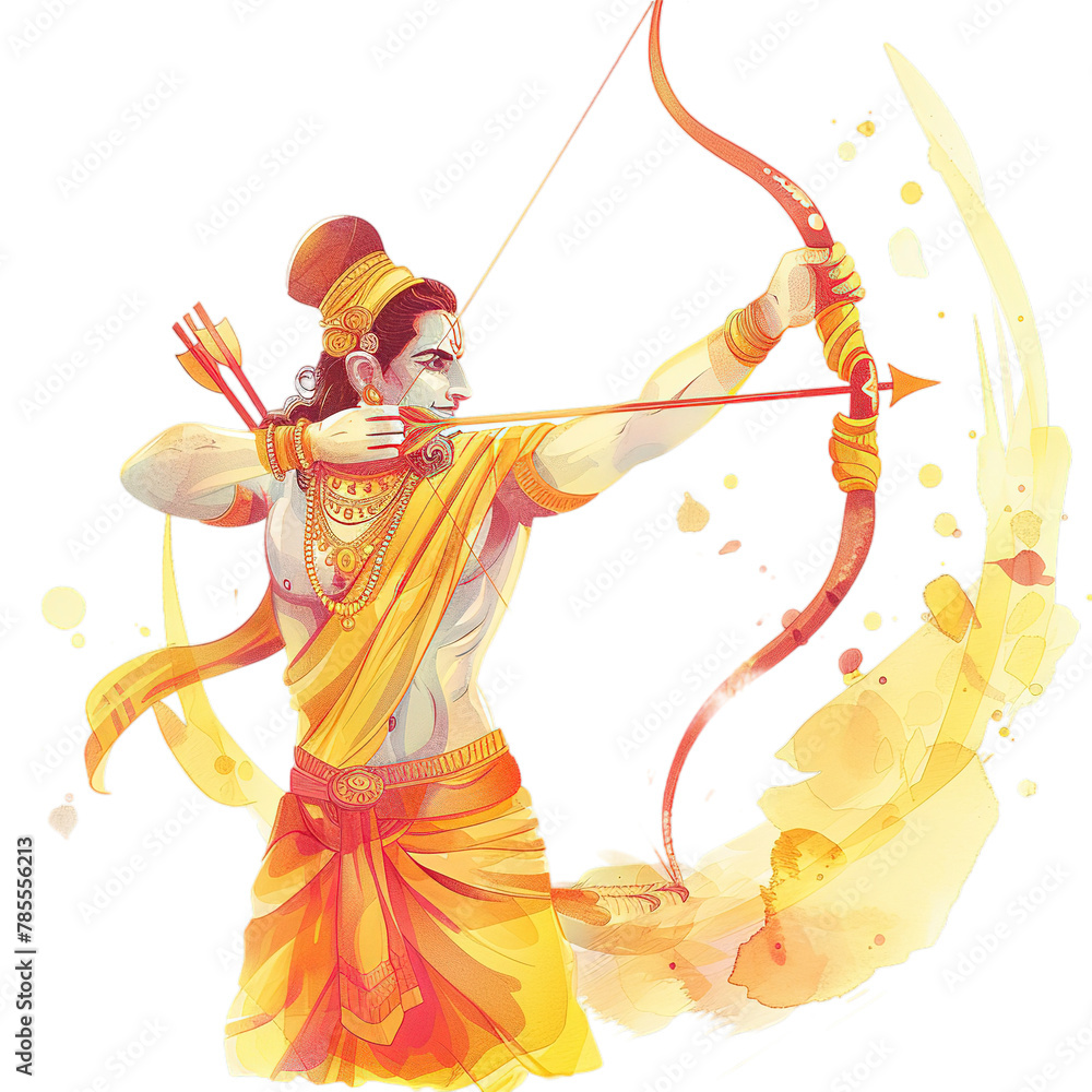 vector illustration of Lord Rama with message in hindi Shri Ram Navami ...