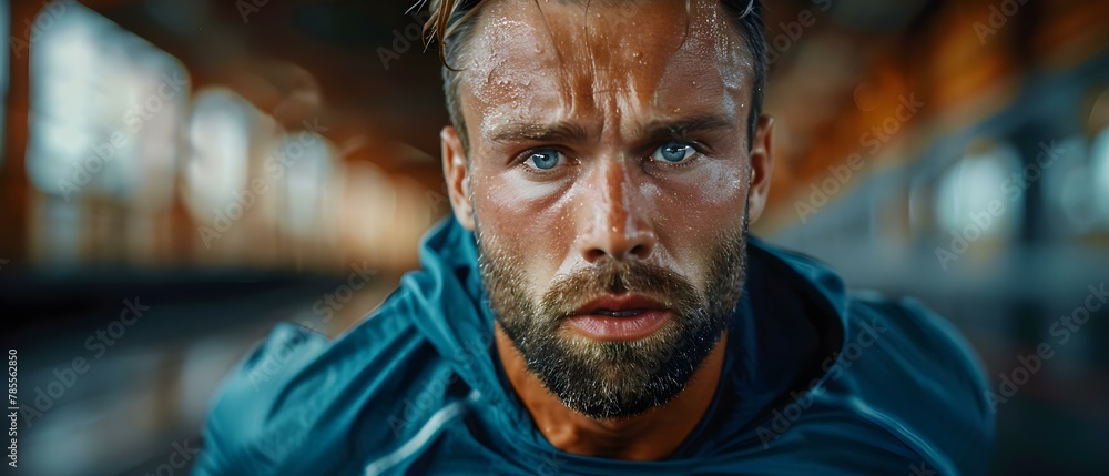 Dedicated Athlete in a Focused Gym Workout Session. Concept Athletic ...